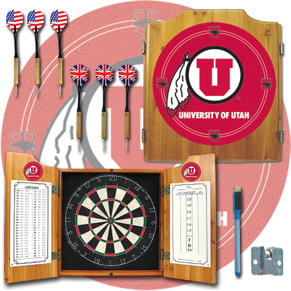 University Of Utah Dart Cabinet With Darts And Boa | Shufflevine