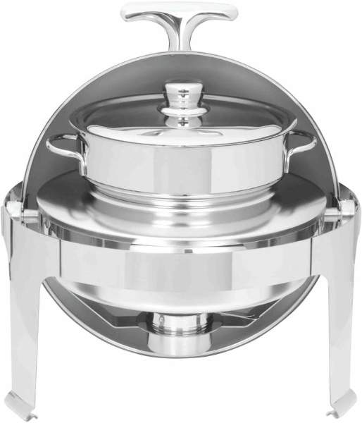 Stainless Steel Round Soup Chafing Dish W/roll Top | Shufflevine