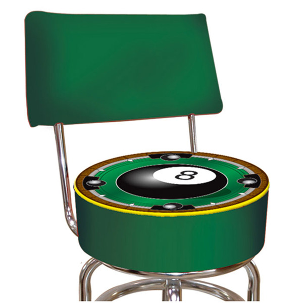 Rack’em 8-ball Padded Bar Stool With Back | Feedworks